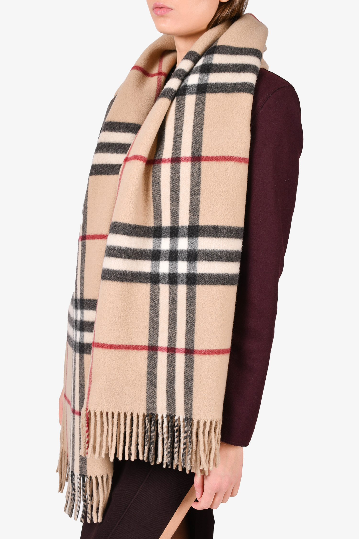 Burberry Beige/Nova Check Wool/Cashmere Pocket Oversized Scarf – Lux ...