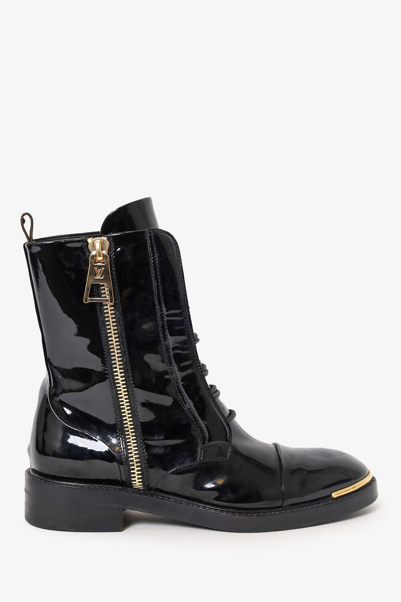Louis Vuitton Patent Leather Combat Boots Size 37 – Lux Second Chance
