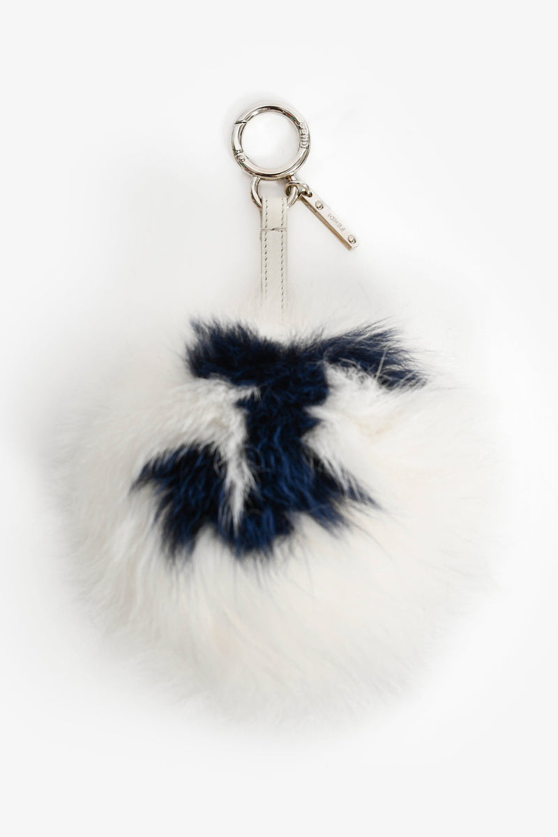 Fendi White/Navy Blue Fur 'J' Keychain – Lux Second Chance