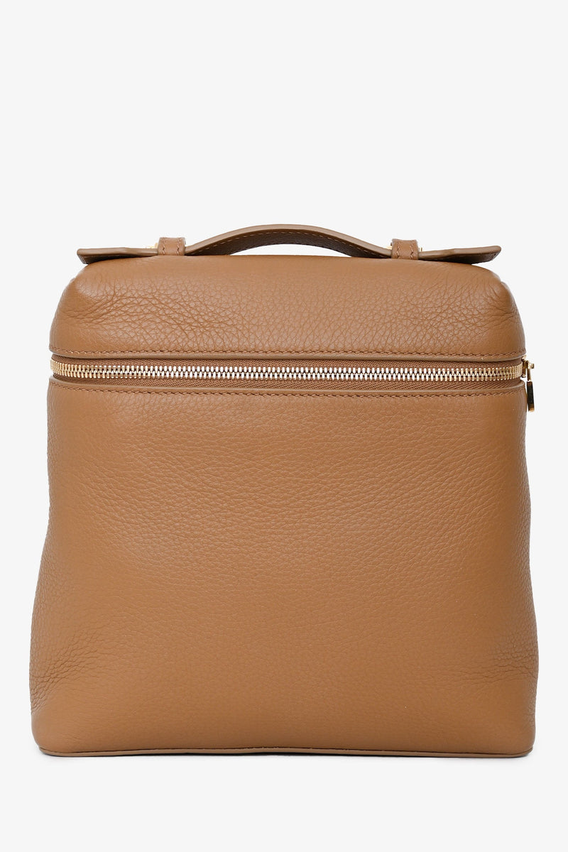 Loro Piana Brown Grained Leather Extra Pocket Backpack with Strap – Lux ...