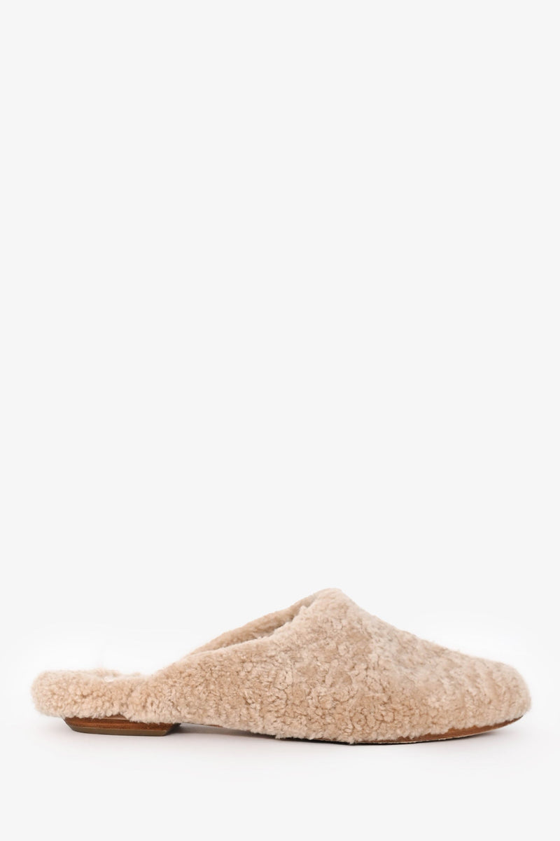 Eileen Fisher Cream Shaggy Shearling Slippers Size 11 – Lux Second Chance