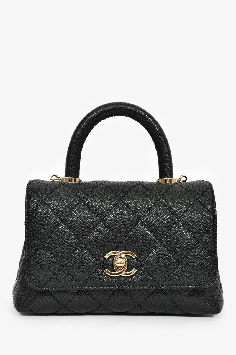 Pre-Loved Chanel™ Black Caviar Extra Mini Coco Handle Flap Bag – Lux ...