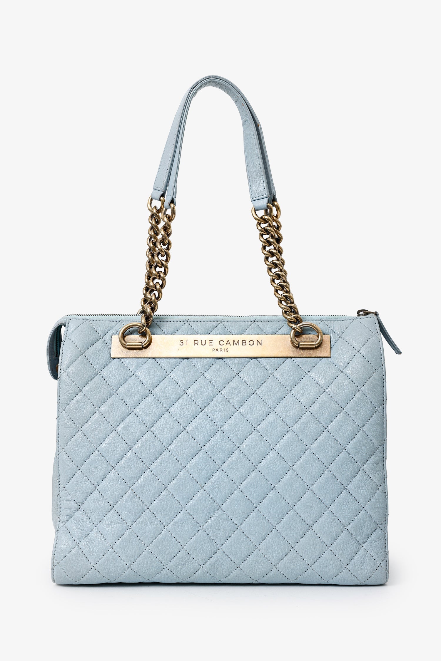 Pre-Loved Chanel™ 2012-13 Blue Quilted Leather Rita Dome Tote – Lux ...