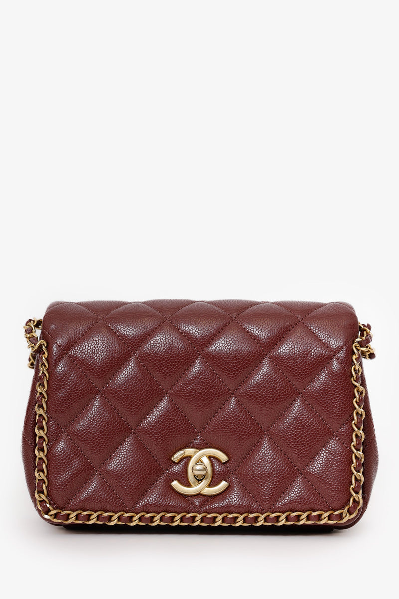 Pre-Loved Chanel™ 22B Burgundy Caviar Never Ending Chain Flap Bag – Lux ...